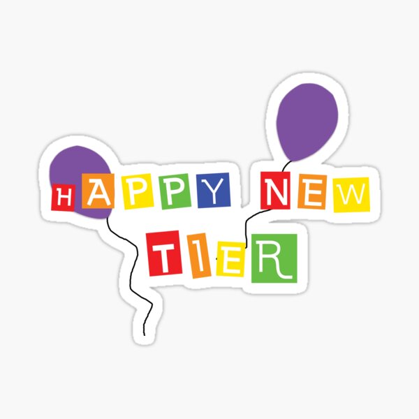 "Happy New Tier" Sticker for Sale by Three-Trees | Redbubble
