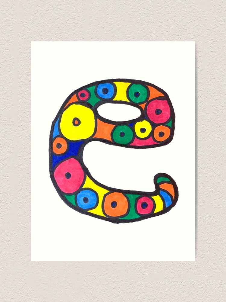 Lámina artística «letra e en círculos de colores» de LiveYummy | Redbubble