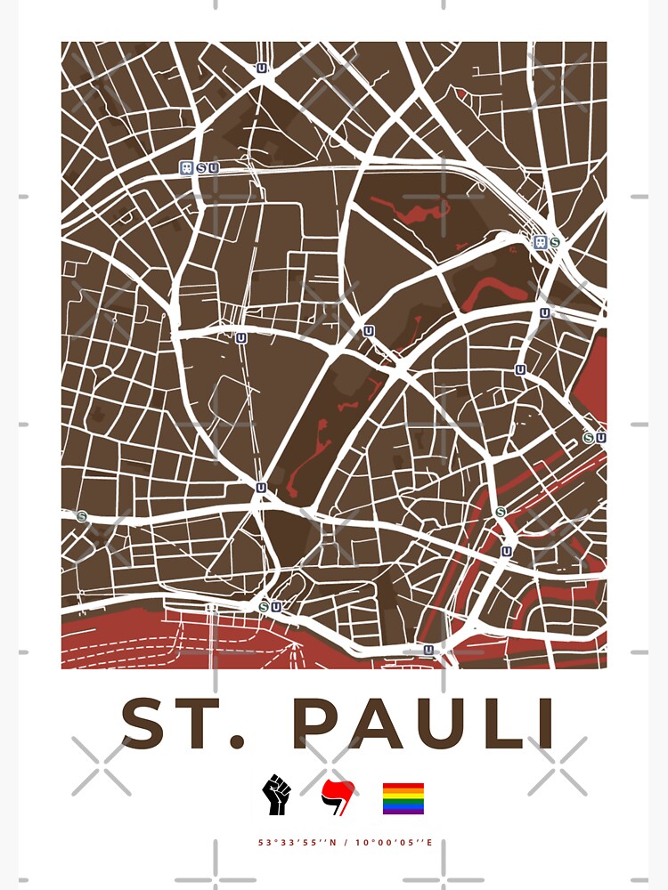 "St. Pauli - Hamburg - Street Map" Sticker for Sale by rhserra | Redbubble