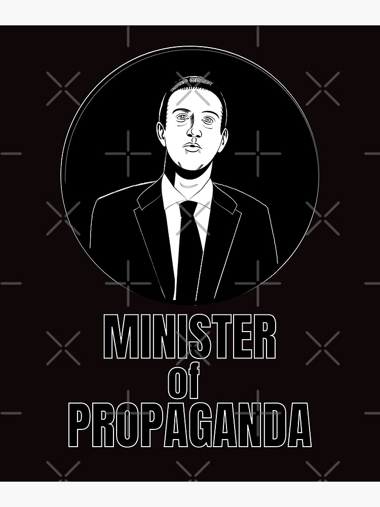 "Funny political Minister of propaganda linocut style graphic" Poster ...