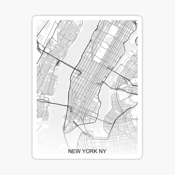 "New York City Map" Sticker for Sale by VscoVibezzzx | Redbubble