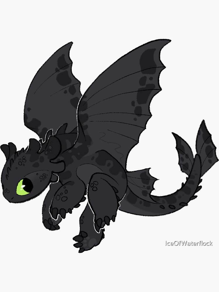 "Night Fury" Sticker for Sale by IceOfWaterflock | Redbubble