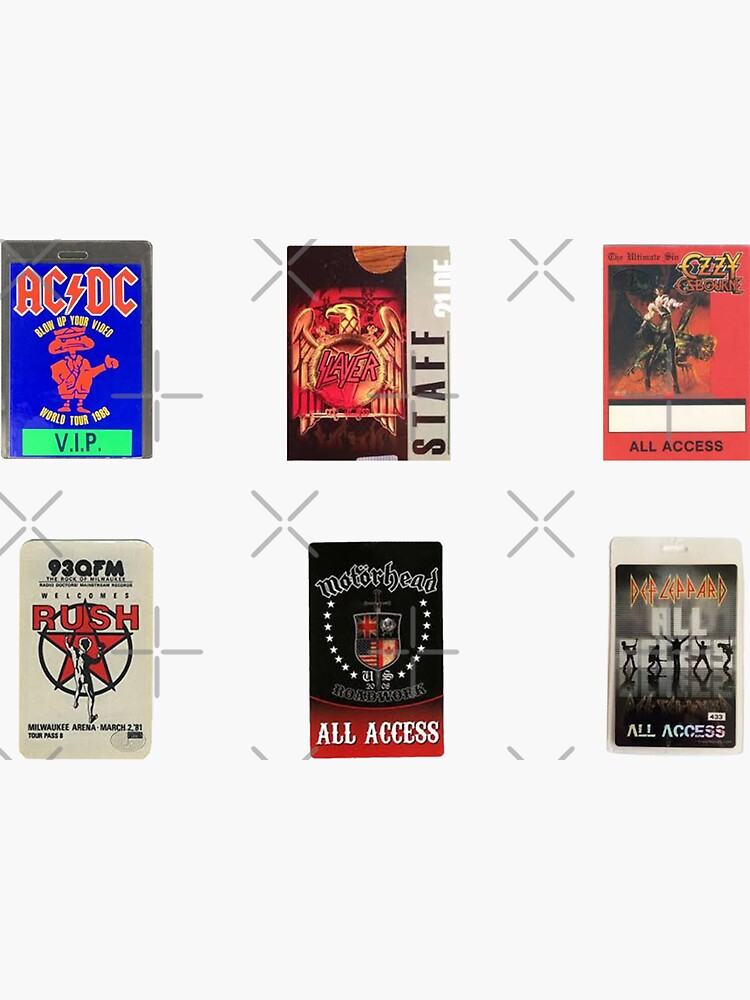 "Vintage Backstage Passes 2" Sticker for Sale by subculturepress ...