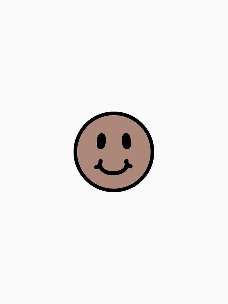 "Classic Brown Smiley Face" Sticker for Sale by gracestott | Redbubble