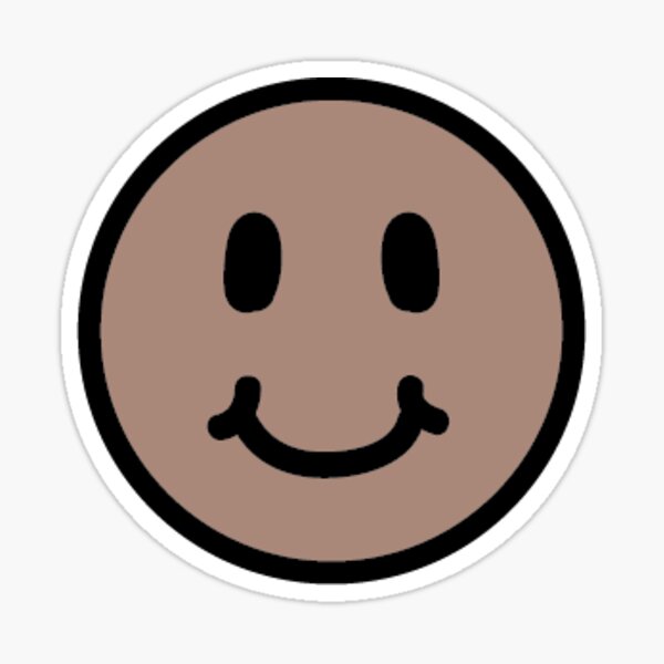 "Classic Brown Smiley Face" Sticker for Sale by gracestott | Redbubble