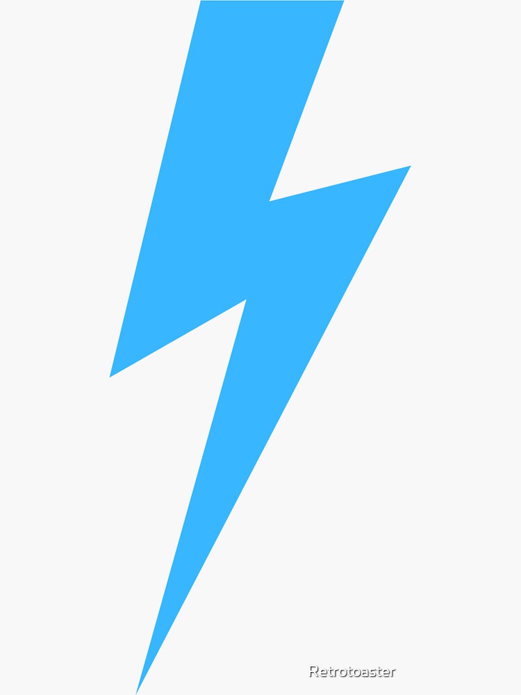 "Blue Lightning Bolt" Sticker by Retrotoaster | Redbubble