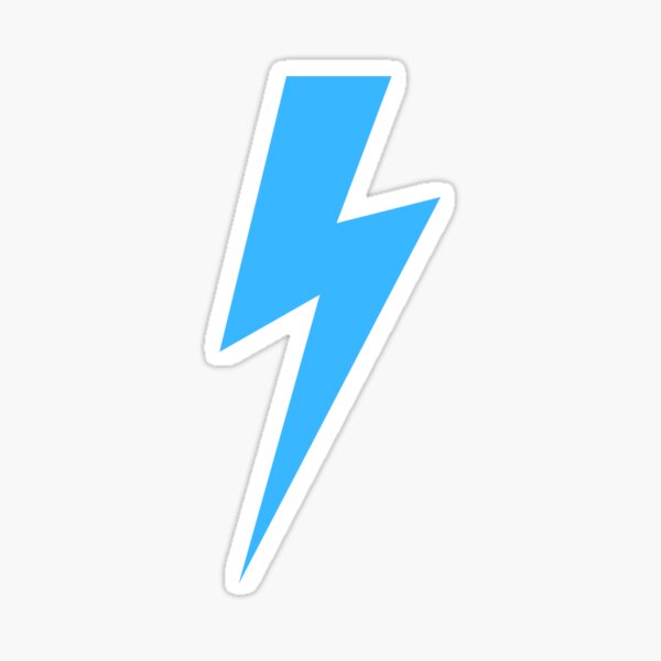 "Blue Lightning Bolt" Sticker by Retrotoaster | Redbubble