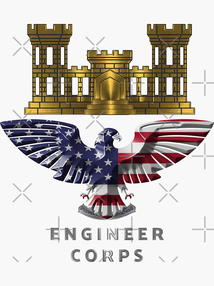 "Army Engineer Corps Customized Eagle" Sticker by SoldierAlways | Redbubble
