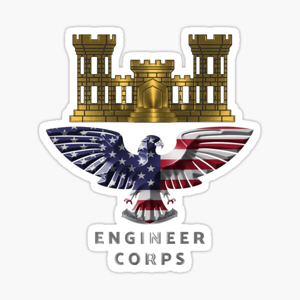 "Army Engineer Corps Customized Eagle" Sticker by SoldierAlways | Redbubble