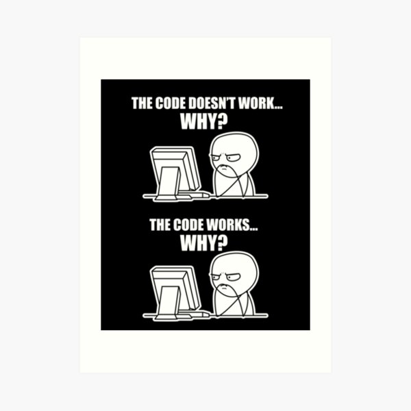 "Funny Programmer - Computer Science Code Works Why Why? Meme" Art ...
