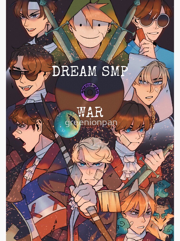 "Dream Smp War " Sticker for Sale by greenionpan | Redbubble
