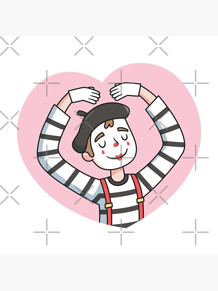 "Cute Mime Love My Love Heart Pose" Poster by rustydoodle | Redbubble