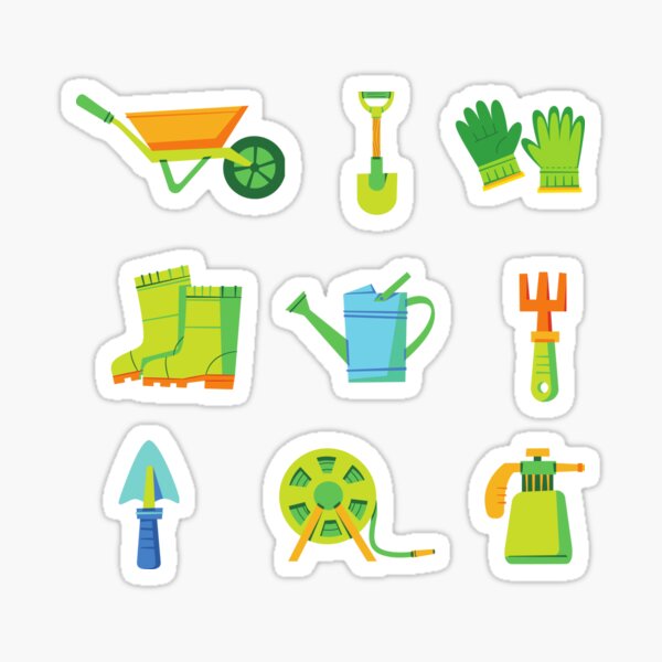 "Garden tools stickers pack" Sticker by RGJUN | Redbubble