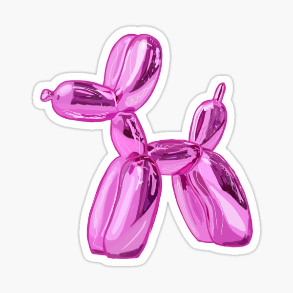 "pink balloon dog" Sticker by rileysauter16 | Redbubble