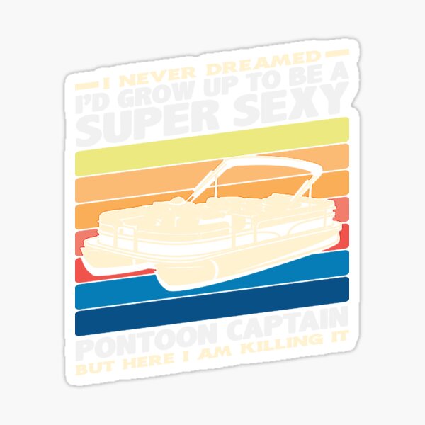 "Pontoon boat boats captain" Sticker by mlemmlem22 | Redbubble