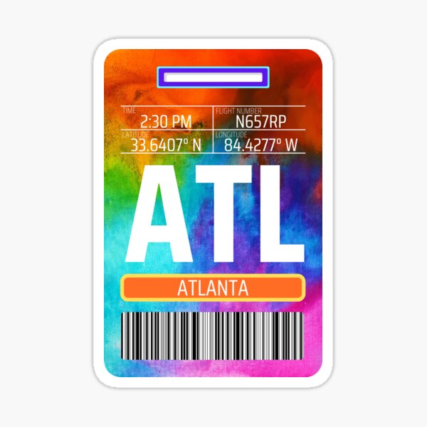 "Rainbow ATL Baggage Tag" Sticker for Sale by samsters02 | Redbubble
