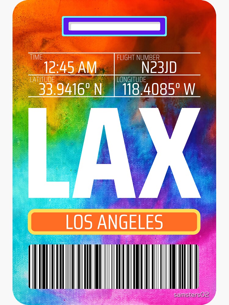 "Rainbow LAX Baggage Tag" Sticker for Sale by samsters02 | Redbubble
