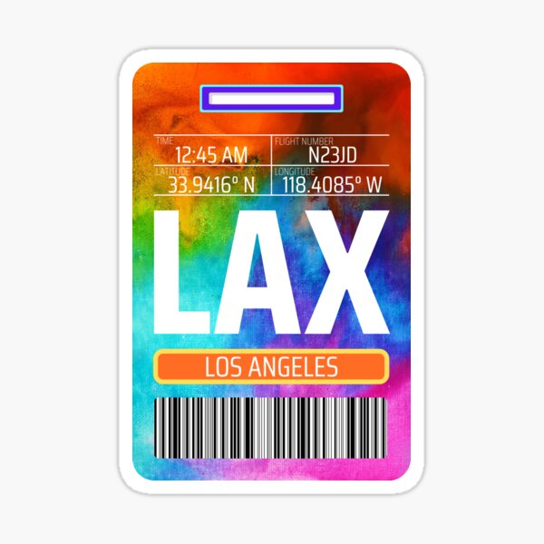 "Rainbow LAX Baggage Tag" Sticker for Sale by samsters02 | Redbubble