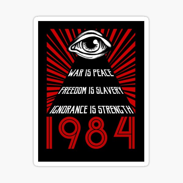 "1984 Orwell" Sticker for Sale by Elise-vanished | Redbubble