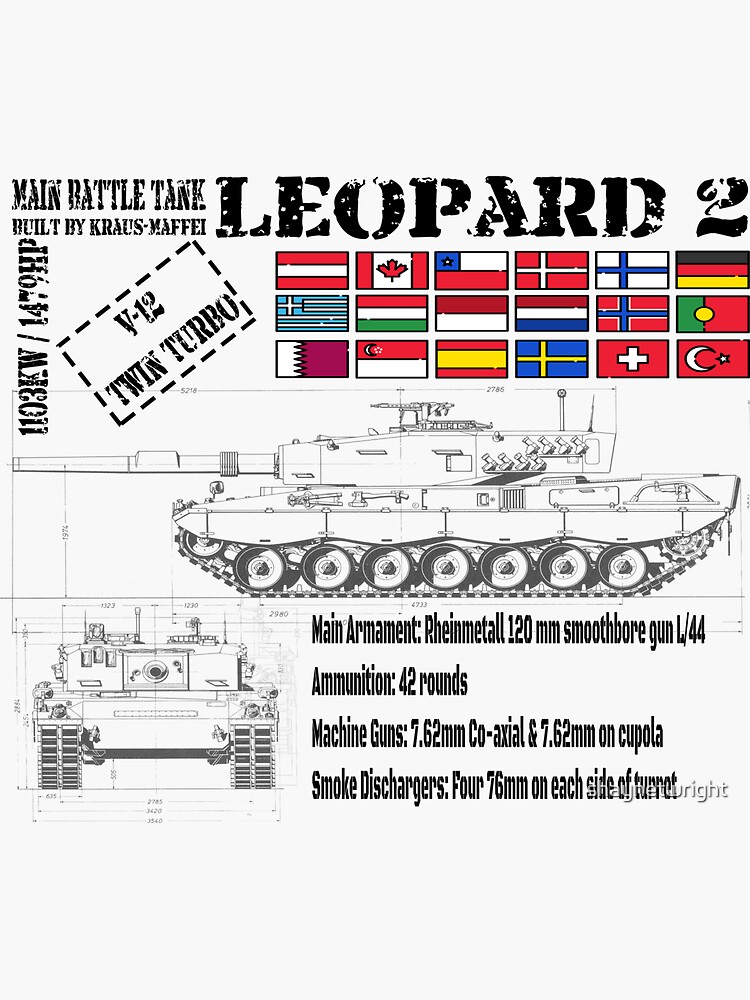 "Leopard 2 Main Battle Tank" Sticker for Sale by shaynetwright | Redbubble