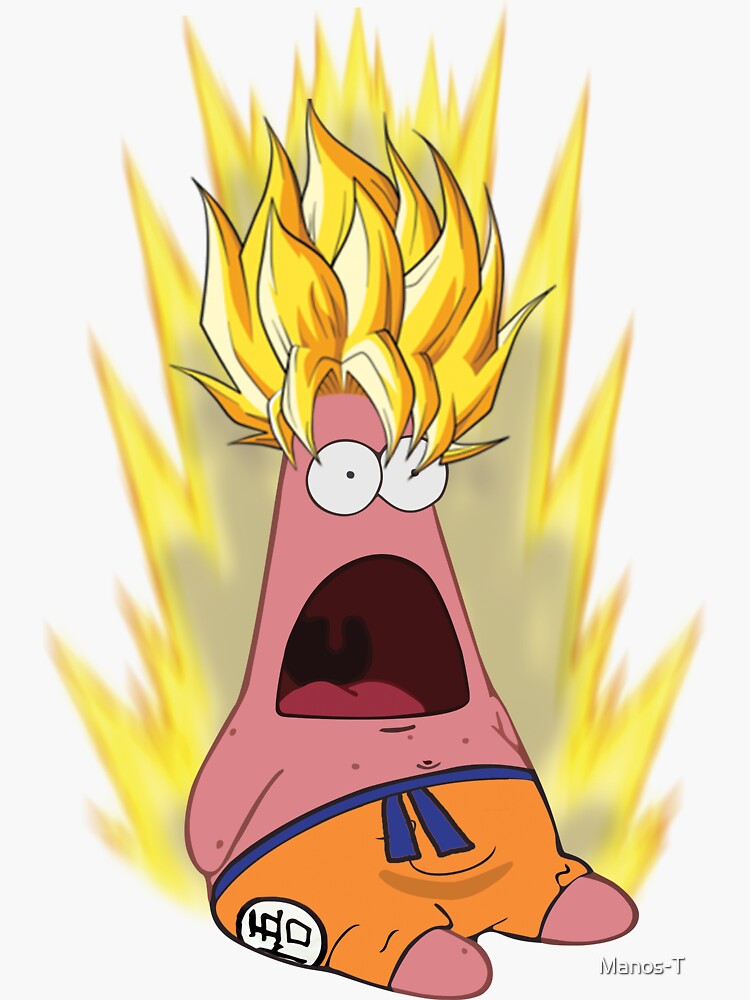 "Patrick Saiyan" Sticker by Manos-T | Redbubble