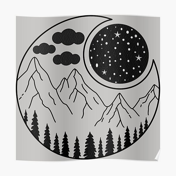 "Nature Minimalist Nature Geometric Art Design | Nature Line Art ...