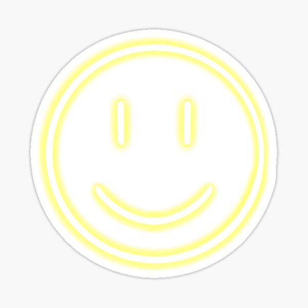 "Neon smiley face" Sticker for Sale by hcohen2000 | Redbubble