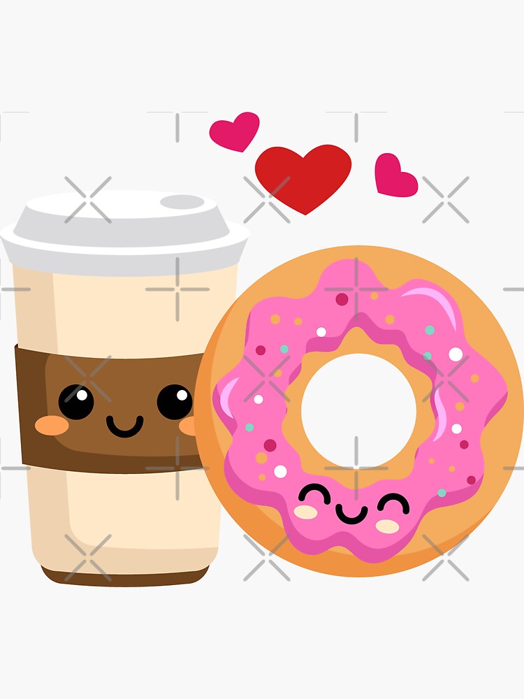"Donut and Coffee Valentine Perfect Match" Sticker by topnodream13 ...