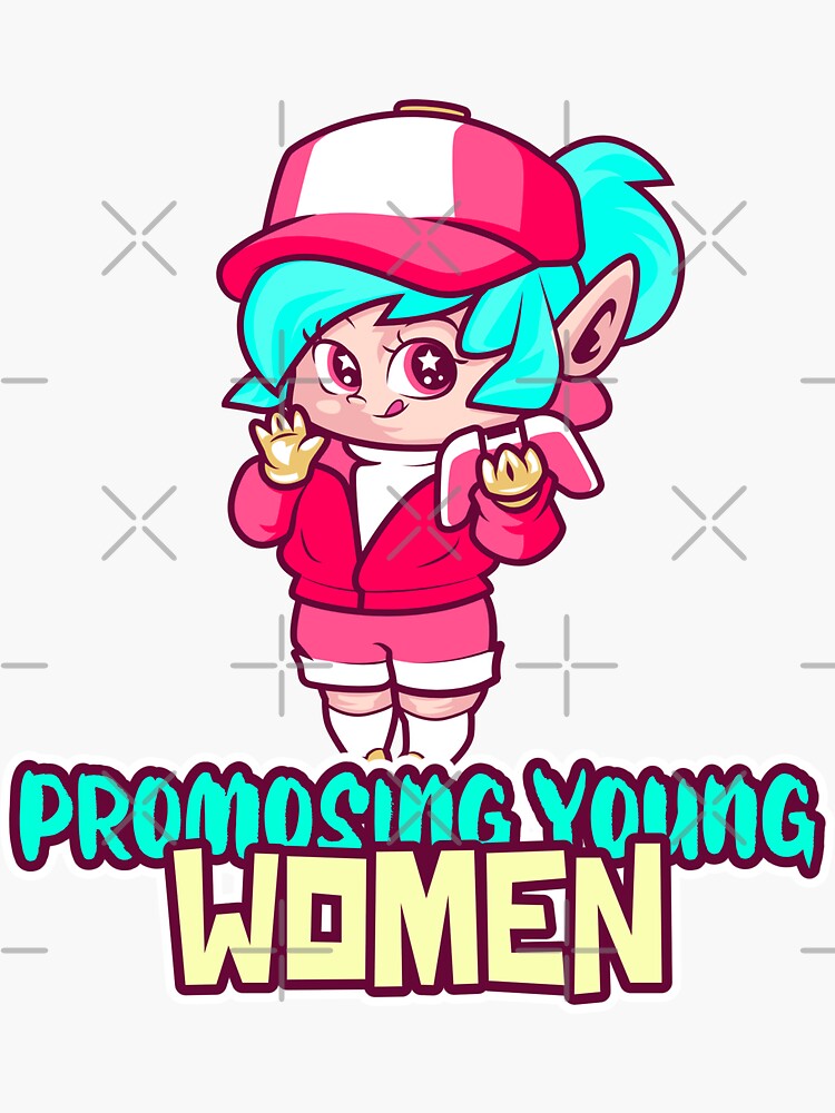 "PROMISING YOUNG WOMEN" Sticker by Pinu005 | Redbubble