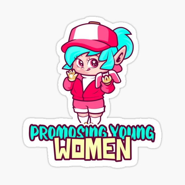 "PROMISING YOUNG WOMEN" Sticker by Pinu005 | Redbubble