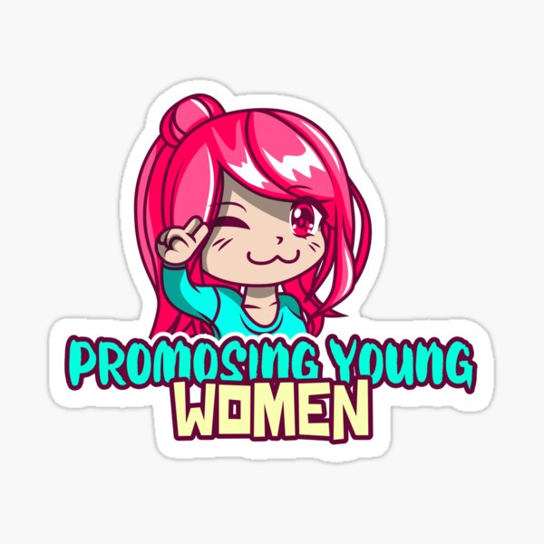 "PROMISING YOUNG WOMEN" Sticker for Sale by Pinu005 | Redbubble