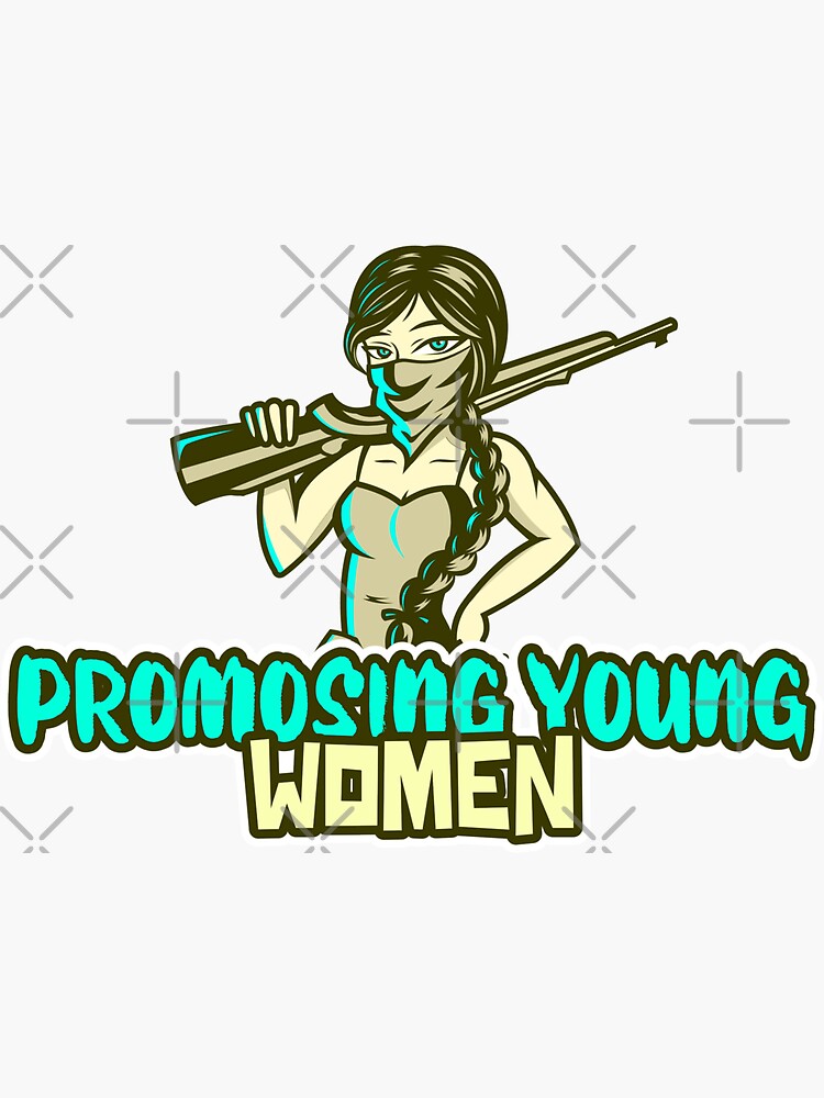 "PROMISING YOUNG WOMEN" Sticker by Pinu005 | Redbubble