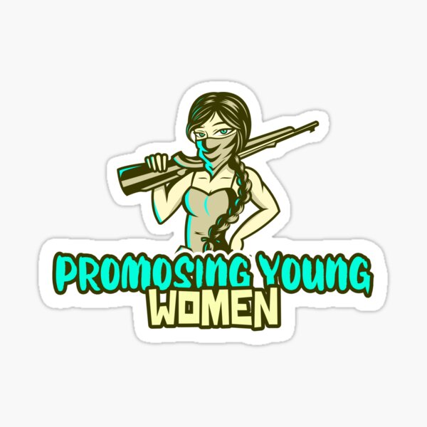 "PROMISING YOUNG WOMEN" Sticker by Pinu005 | Redbubble