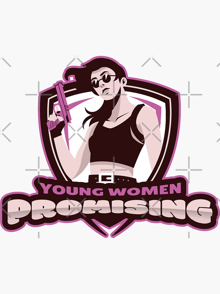 "PROMISING YOUNG WOMEN" Sticker by Pinu005 | Redbubble