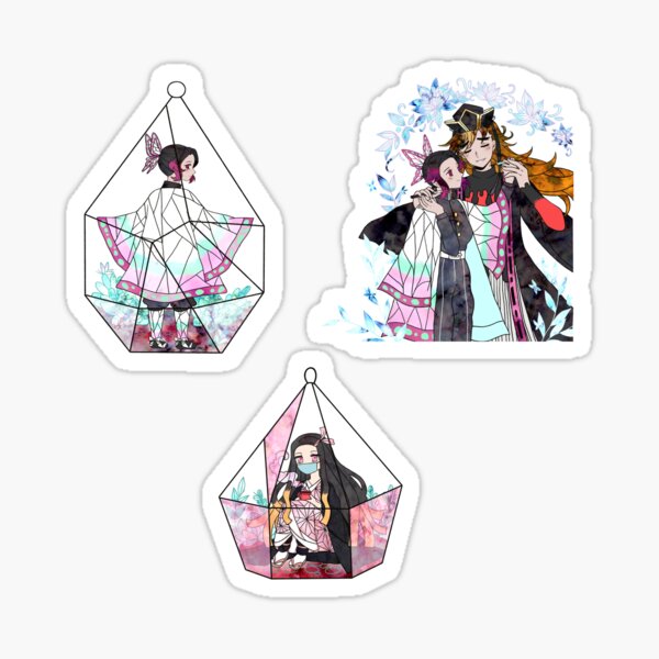 "Kimetsu no yaiba sticker set" Sticker for Sale by arctic-foxy | Redbubble
