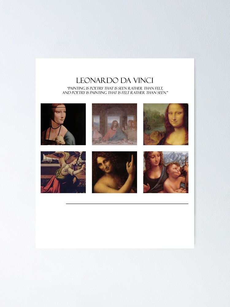 "Leonardo da Vinci Famous Paintings" Poster by Inverns- | Redbubble