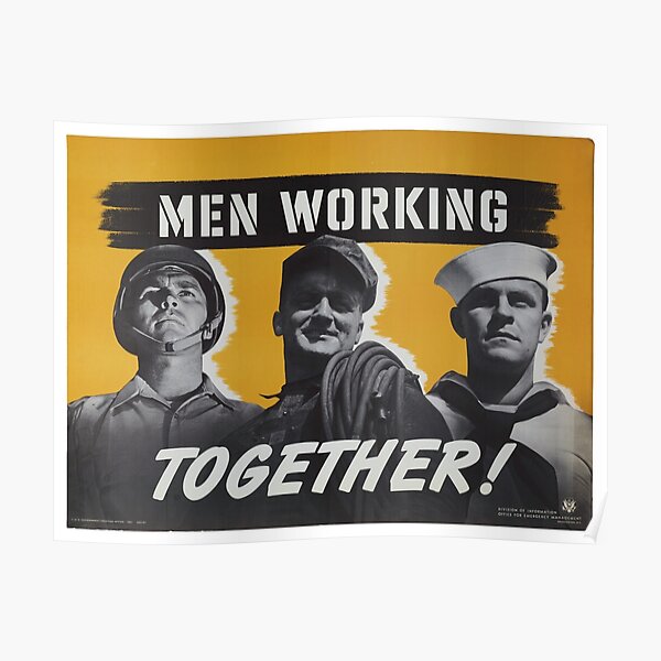 ""Men Working Together!" - Vintage retro ww2 armed forces military ...