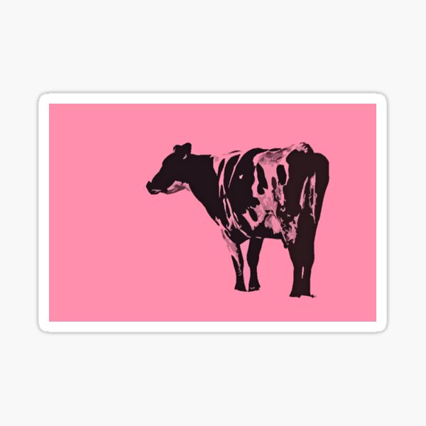 "Pink Cow" Sticker by Furtographic | Redbubble