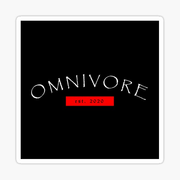 "Omnivore est. 2020" Sticker for Sale by andhikanagami | Redbubble