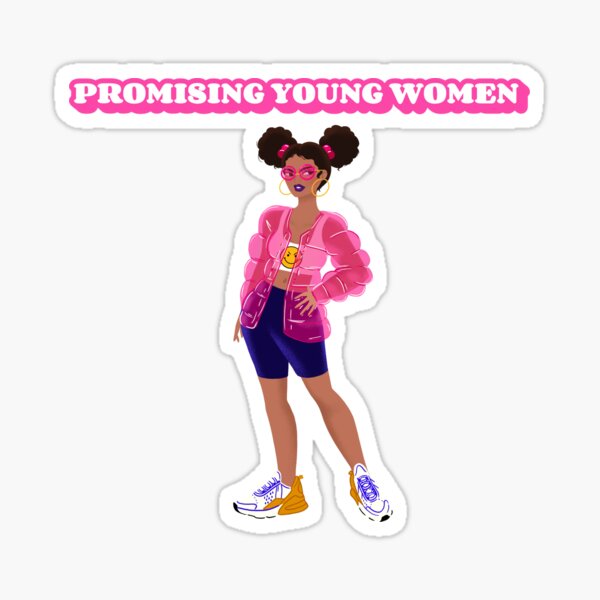 "PROMISING YOUNG WOMEN" Sticker for Sale by Pinu005 | Redbubble