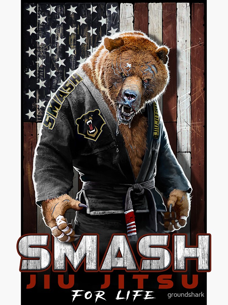 "Grizzly Smash Life" Sticker for Sale by groundshark | Redbubble