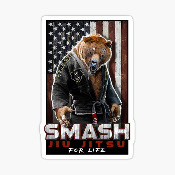 "Grizzly Smash Life" Sticker for Sale by groundshark | Redbubble