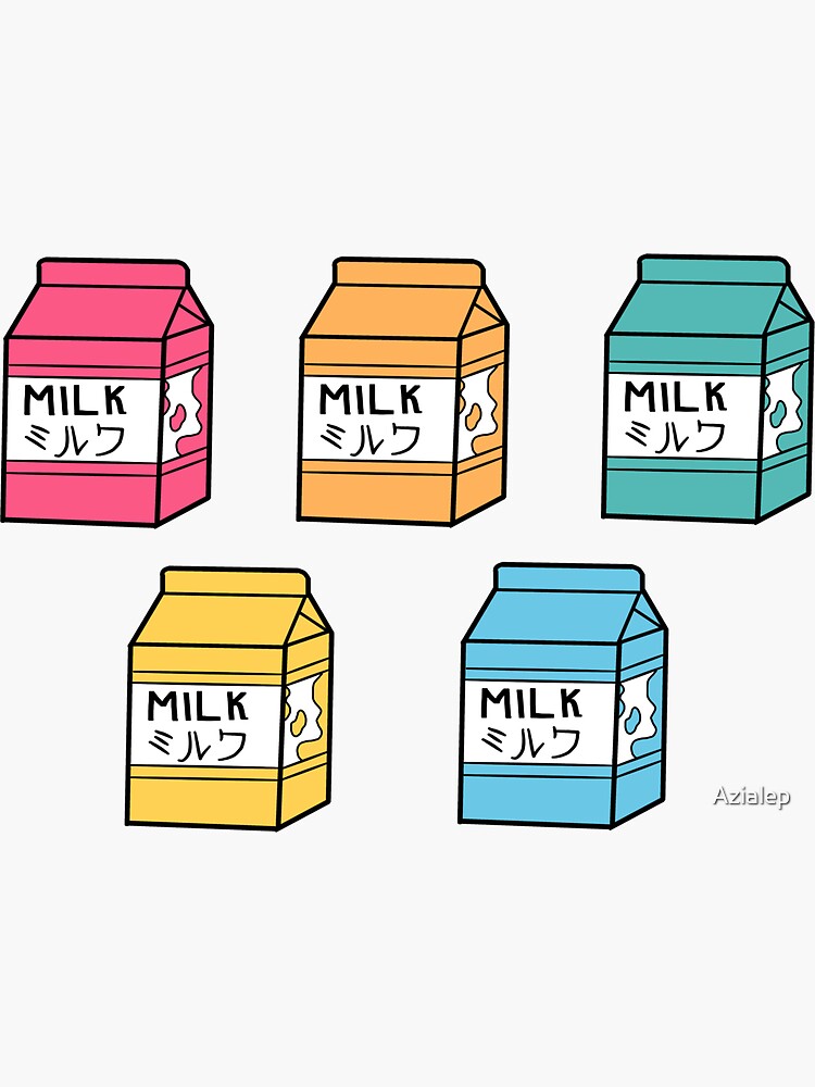 "cute milk carton sticker pack " Sticker for Sale by Azialep | Redbubble