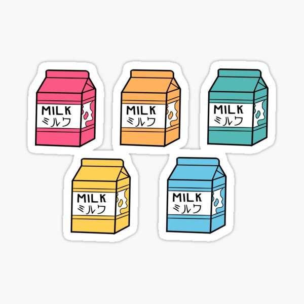 "cute milk carton sticker pack " Sticker for Sale by Azialep | Redbubble