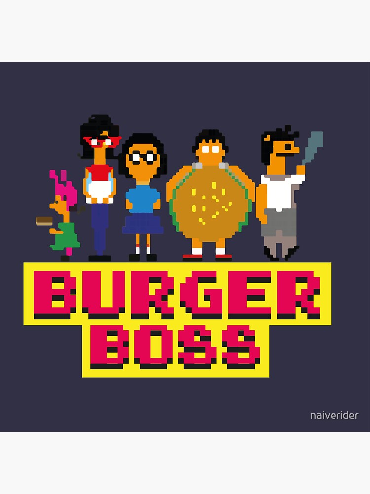 "Burger Boss pixel art" Sticker for Sale by naiverider | Redbubble