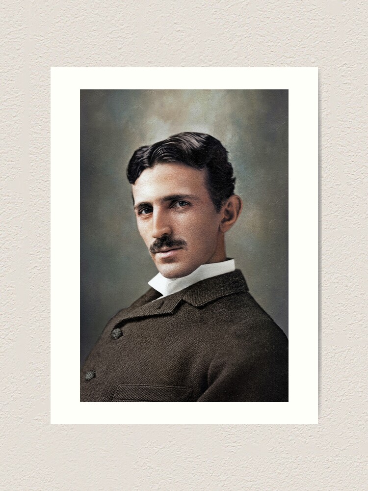 "Nikola Tesla colorized photo" Art Print for Sale by KAI-Studio | Redbubble