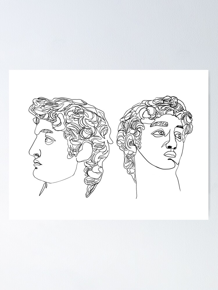 "david line art" Poster for Sale by joycesartss | Redbubble