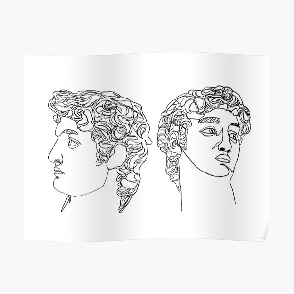 "david line art" Poster for Sale by joycesartss | Redbubble