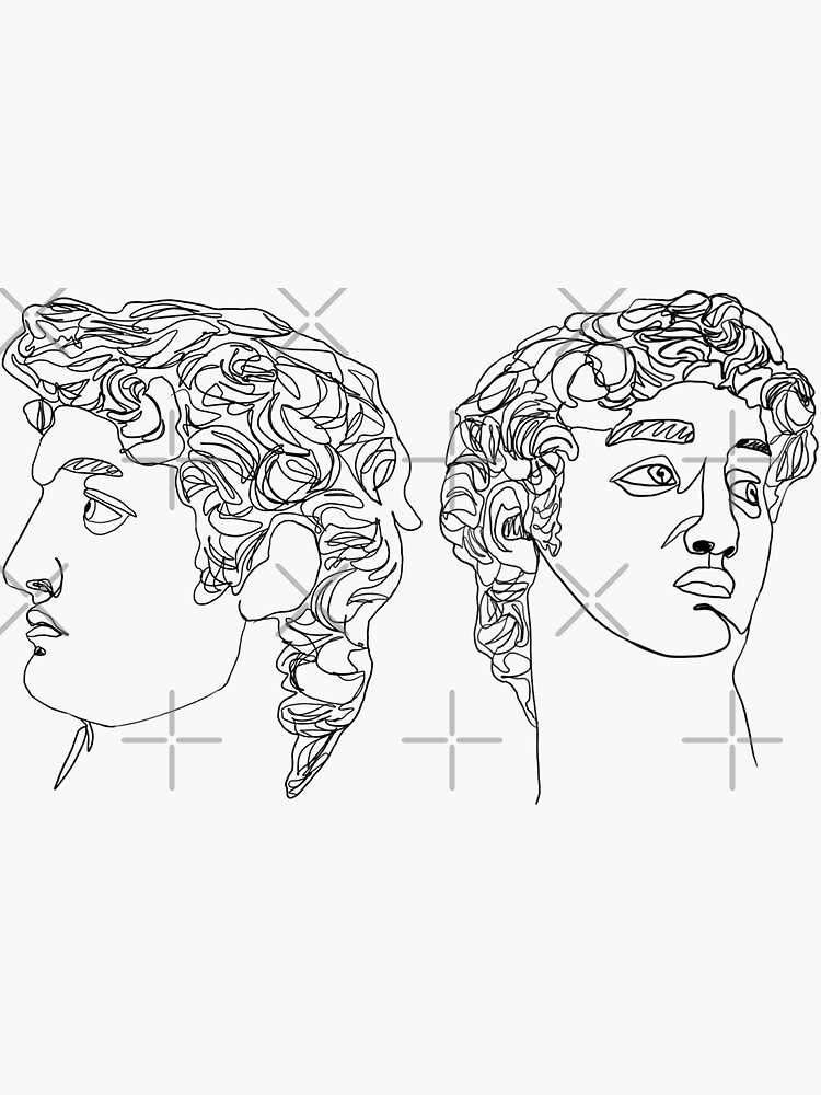 "david line art" Sticker by joycesartss | Redbubble