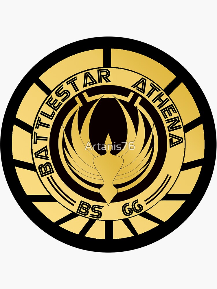 "Battlestar Athena Golden Logo" Sticker for Sale by Artanis76 | Redbubble